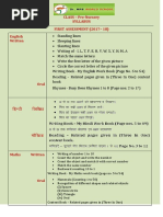 Monthly Syllabus of Pre-Primary - Play Group | PDF