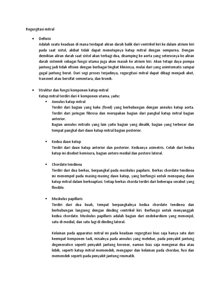 Regurgitasi Mitral | PDF