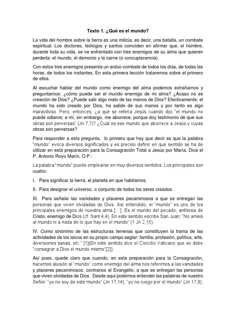 El Mundo como Enemigo del Alma | PDF | Cristo (título) | Jesús