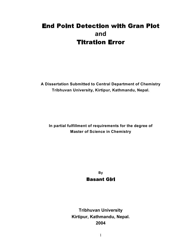 End Point Detection With Gran Plot and Titration Error | PDF ...