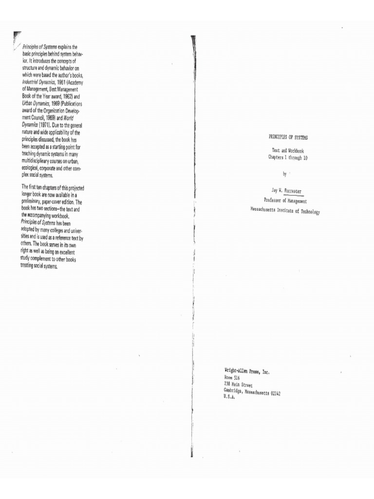 02 - Jay Wright Forrester Principles of Systems PDF | PDF