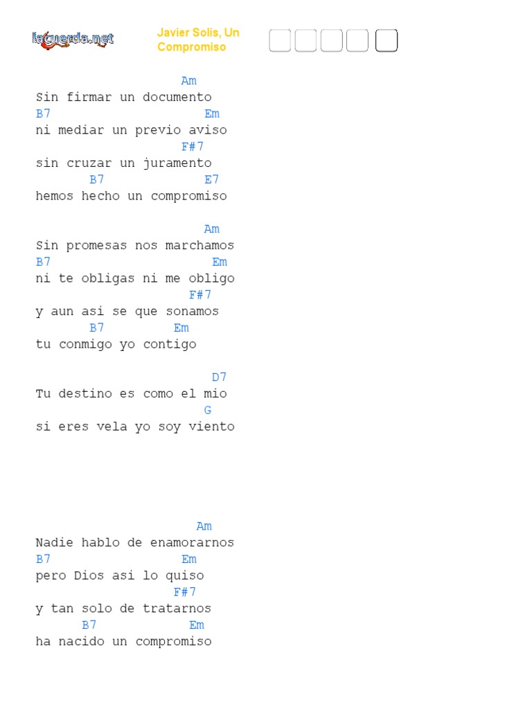 Javier Solis, Un Compromiso - Letra y Acordes | PDF