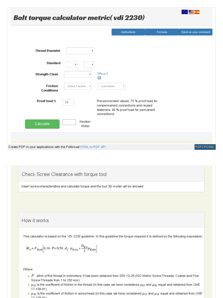 Bolt Torque Calculator: An Interactive Tool for Calculating Bolt Torque ...