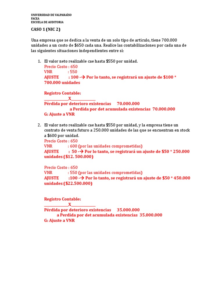 NIC 2 Ejercicio Con Pauta | PDF | Economias | Business