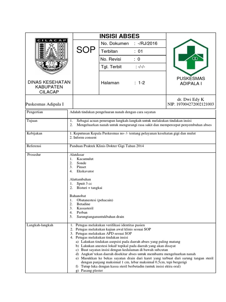 Sop Insisi Abses | PDF