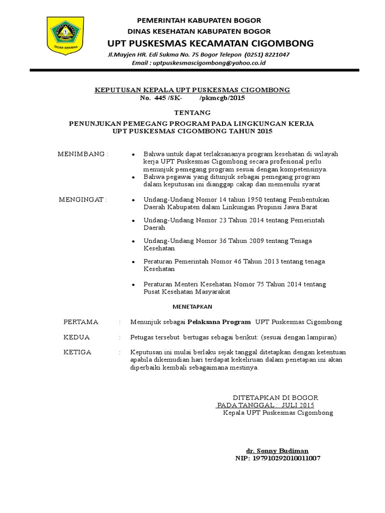 SK Pemegang Program (Akreditasi) | PDF