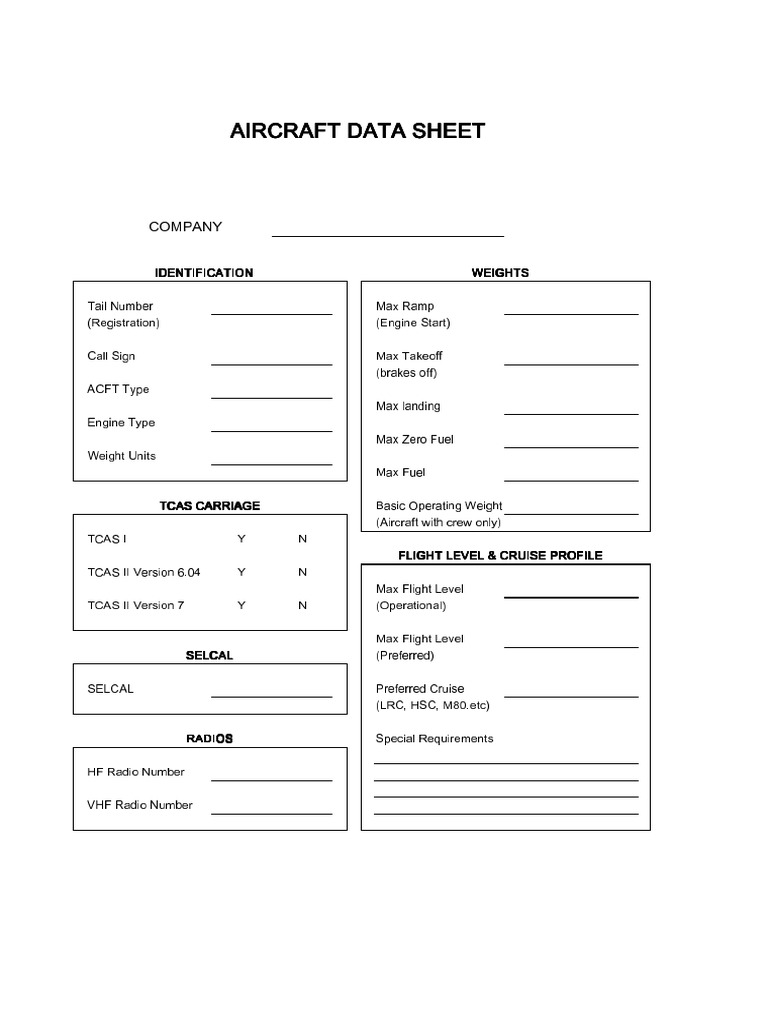 Aircraft Specification Sheet PDF | PDF | Transponder (Aeronautics ...