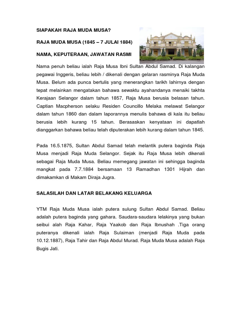 Siapakah Raja Muda Musa | PDF
