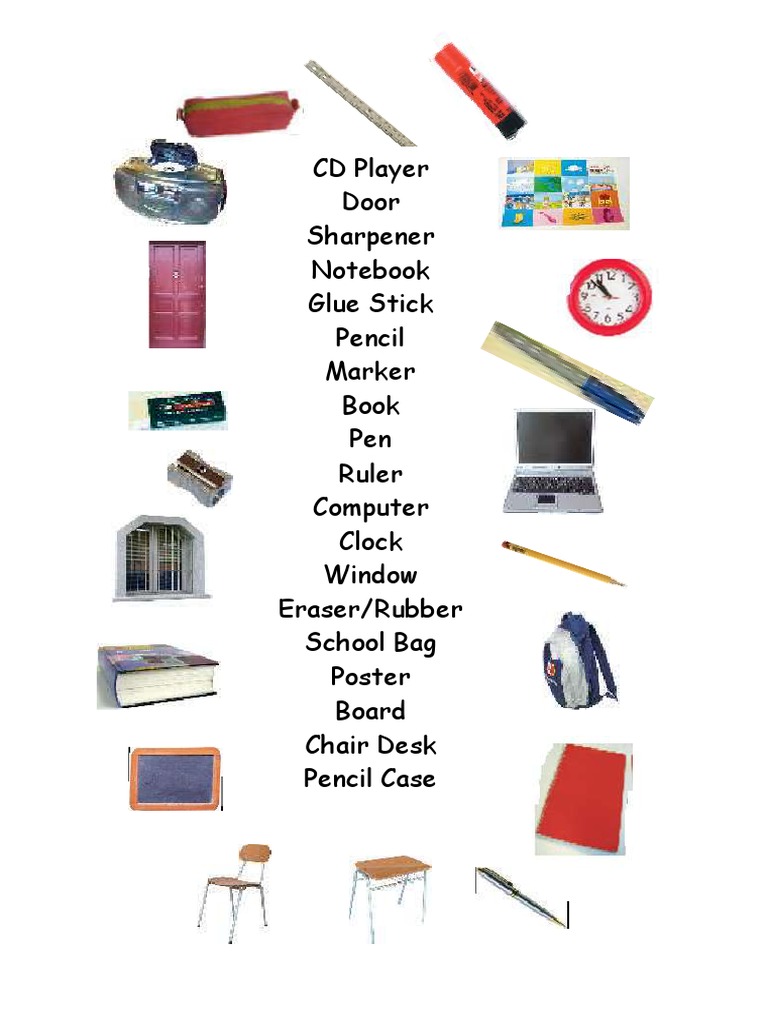 School Objects Identification List | PDF