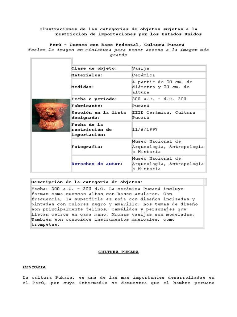 Cultura Pukara | PDF | Cerámica | Arcilla