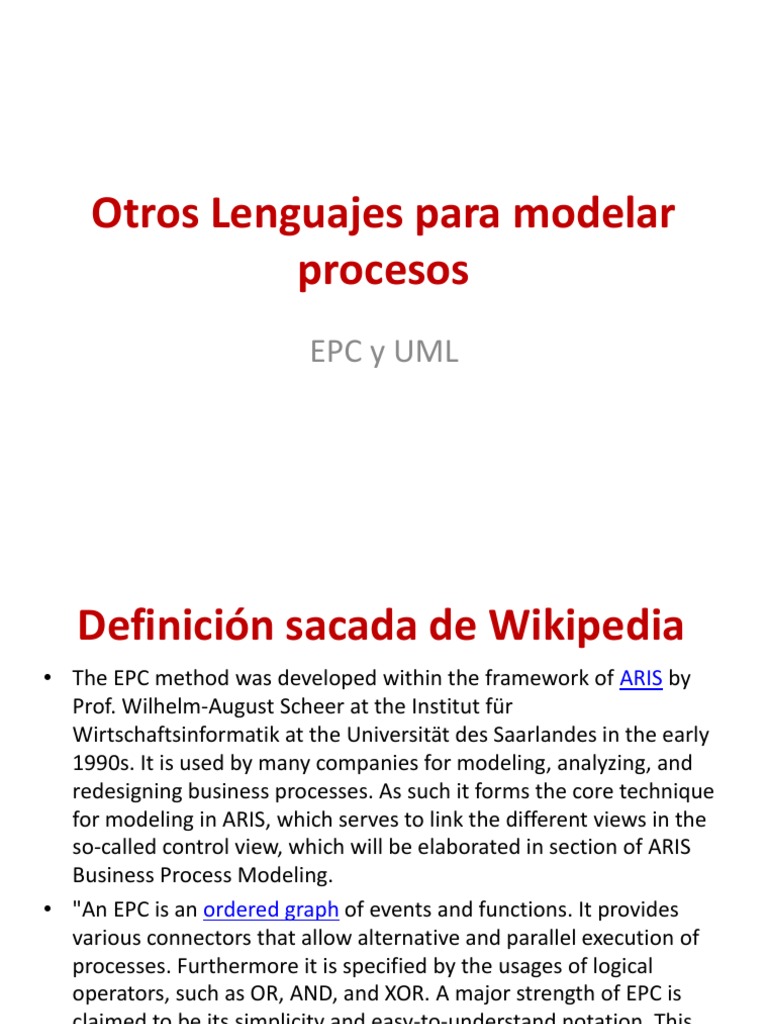 4-Modelamiento de Procesos Usando EPC y UML | PDF | Lenguaje de modelado unificado | Desarrollo ...