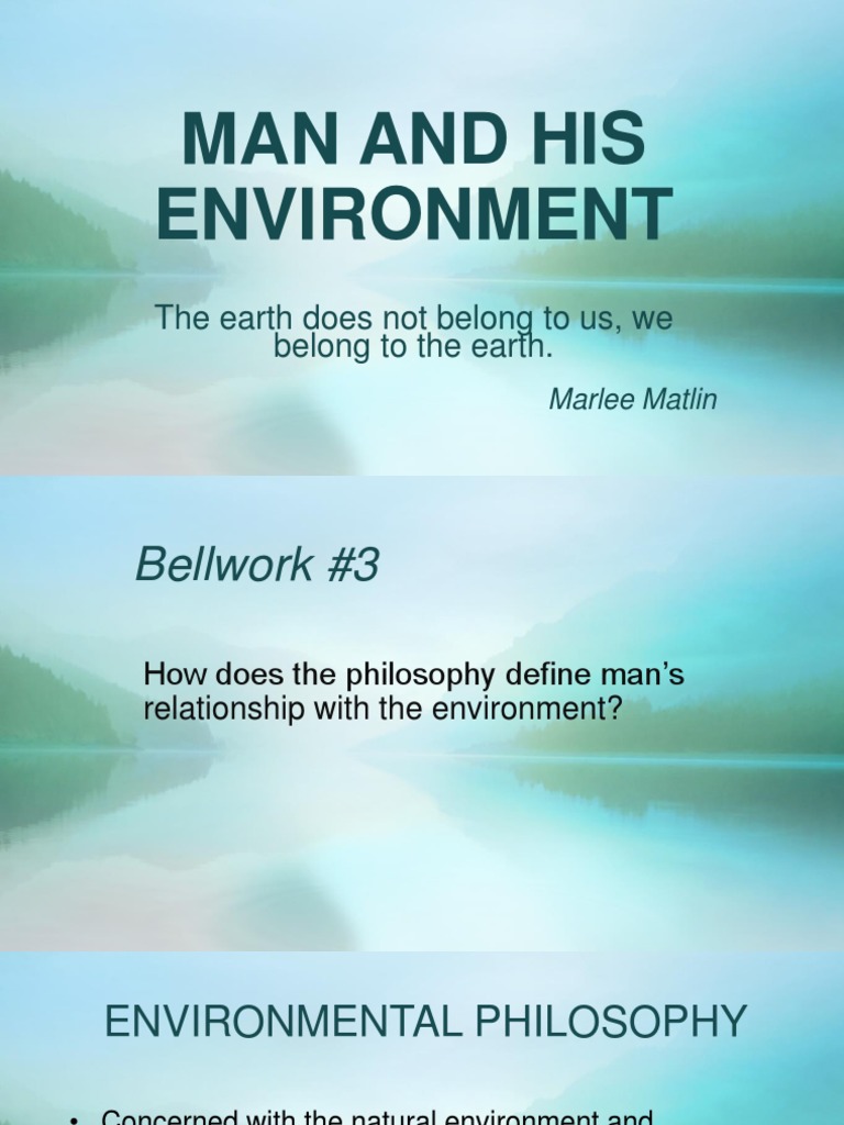 Man and His Environment | PDF | Environmentalism | Human Impact On The ...