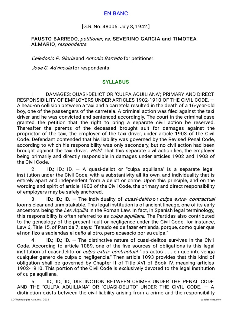 Barredo v. Garcia | PDF | Negligence | Crime & Violence