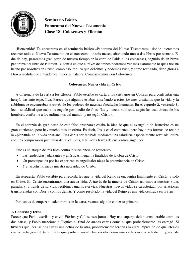 Colosenses y Filemón Manuscrito | PDF | Epístola a los efesios | Cristo (título)