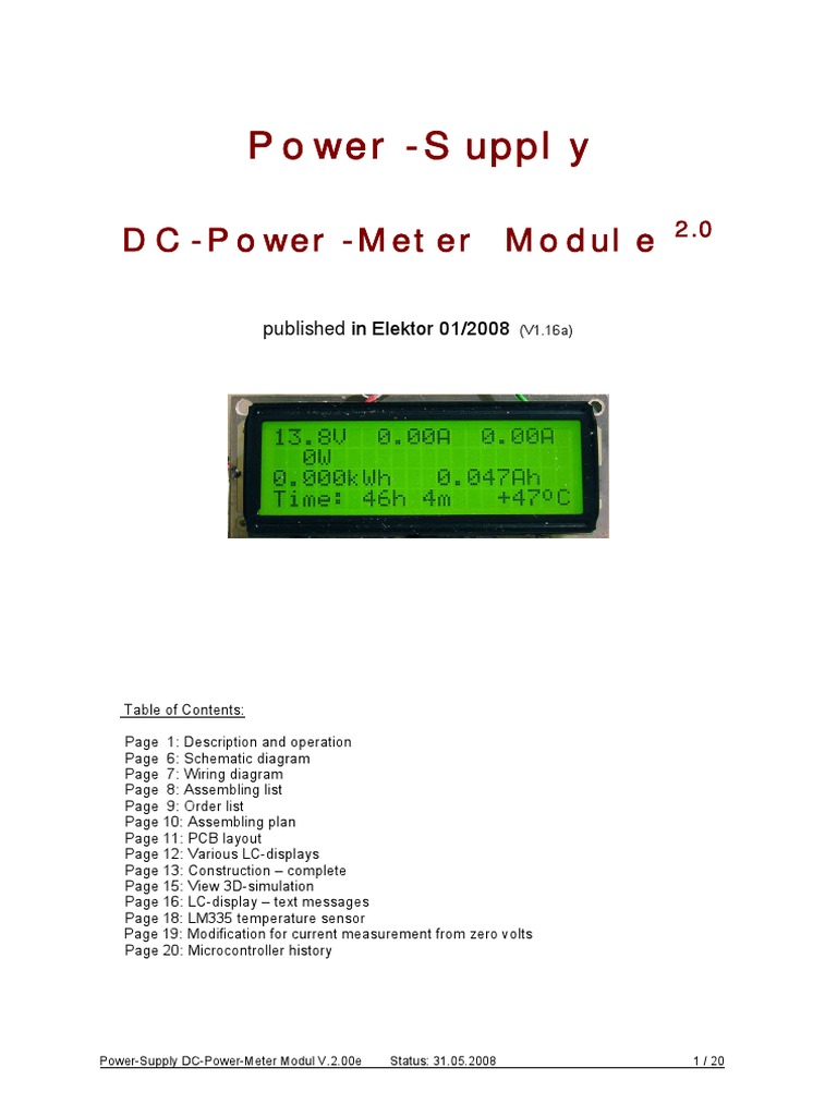 Proy. Electrónico DC Power Meter | PDF | Analog To Digital Converter ...