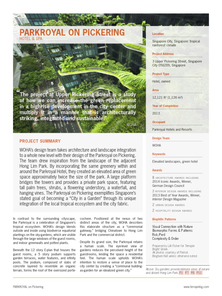 Parkroyal Case Study | PDF | Landscape | Nature