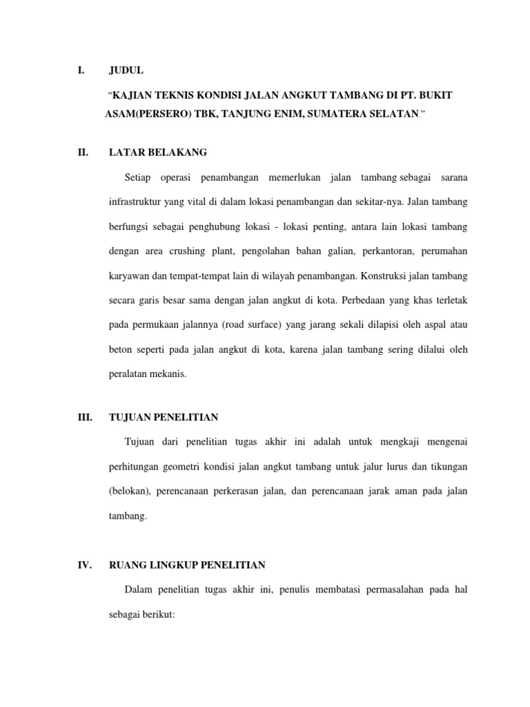 Analisis Pengaruh Kondisi Jalan Angkut Tambang | PDF | Teknologi & Rekayasa Analisis Pengaruh Kondisi Jalan Angkut Tambang | PDF | Teknologi & Rekayasa