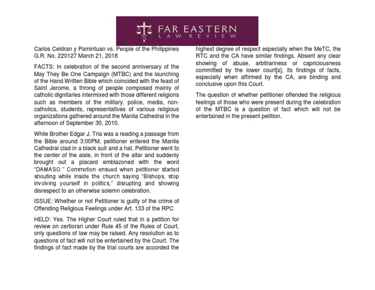 Celdran Vs People | PDF | Public Law | Government Information