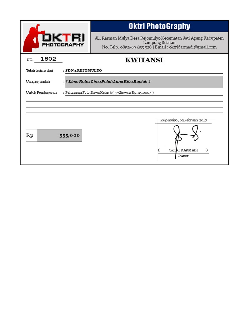 Kwitansi Excel Manual | PDF