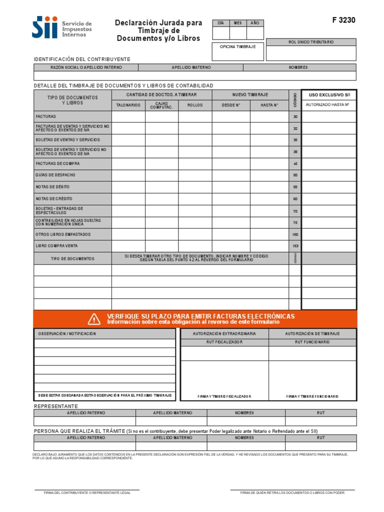 3230 sii para llenar | Contabilidad | Business