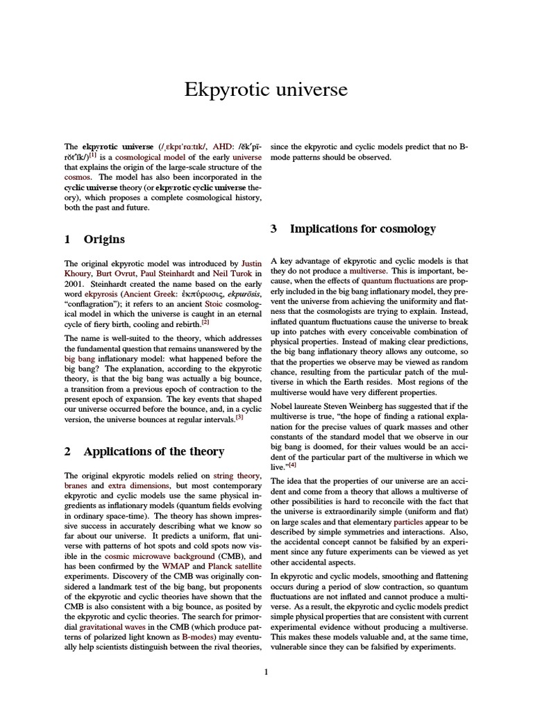 Ekpyrotic Universe | PDF | Epistemology Of Science | Metaphysics