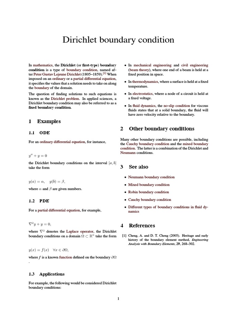 Dirichlet Boundary Condition | PDF | Boundary Value Problem | Partial Differential Equation
