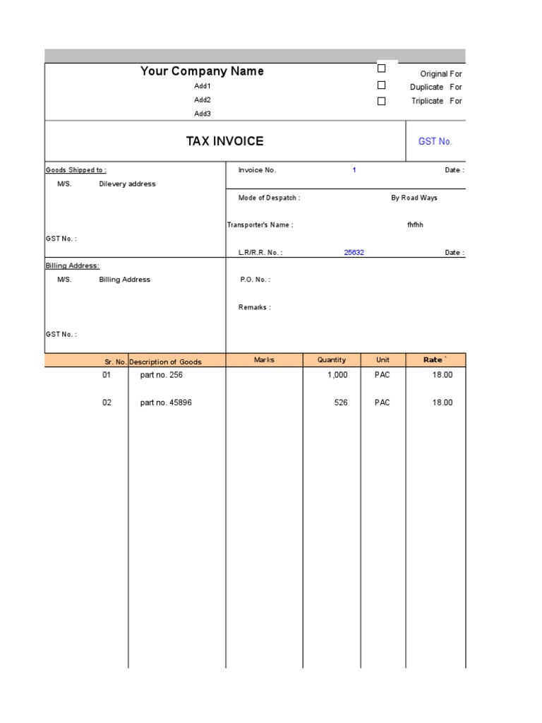 Format of Tax Invoice | PDF | Invoice | Taxes