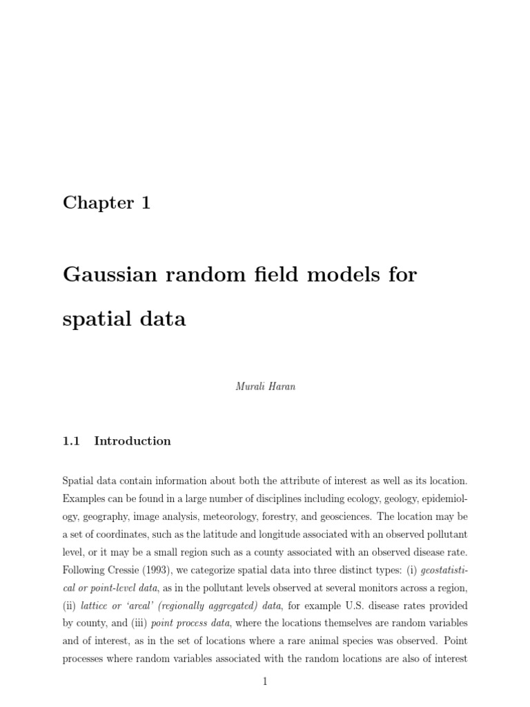 Gaussian Random Field Models For Spatial Data | PDF | Normal Distribution | Markov Chain