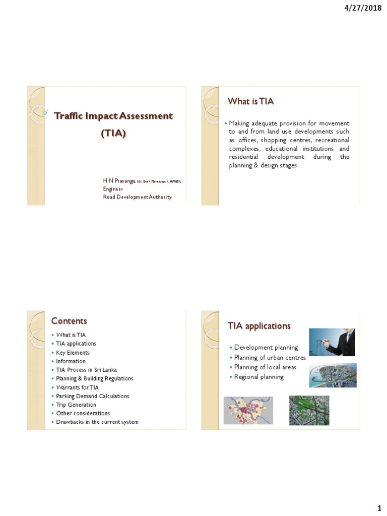 Traffic Impact Assessment Final | PDF | Traffic | Parking