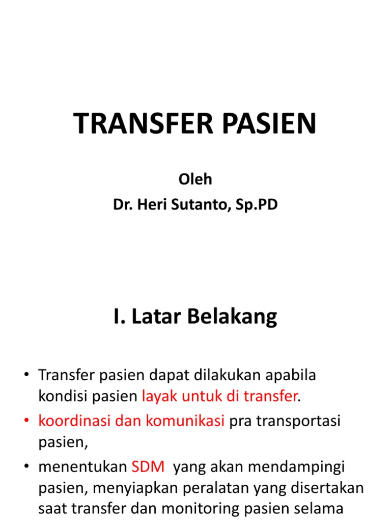 Transfer Pasien | PDF