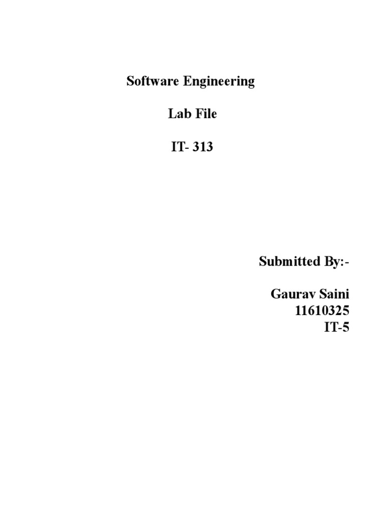 Software Engineering Lab File IT-313 | PDF | Electronic Health Record ...