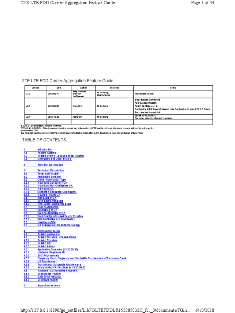 Zte Lte Fdd Carrier Aggregation Pdf Radio Resource Management Mobile Telecommunications