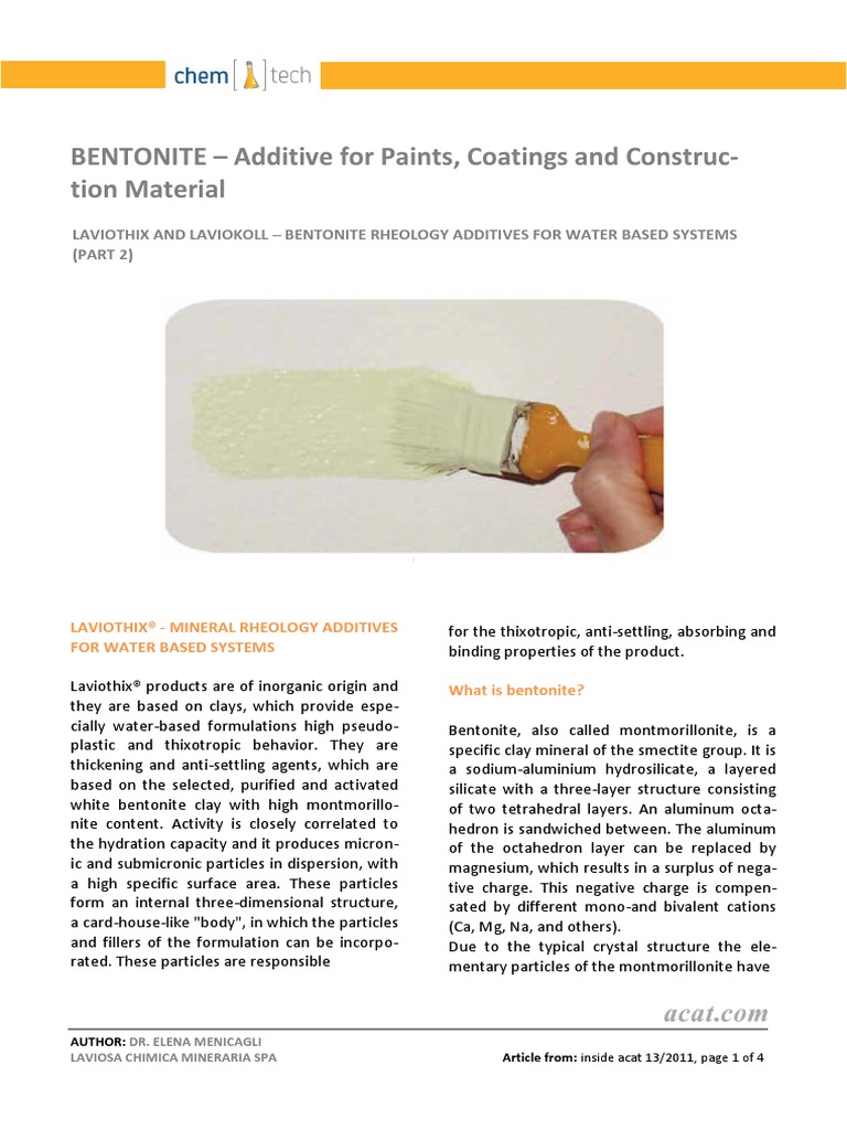Bentonite | PDF | Rheology | Plaster