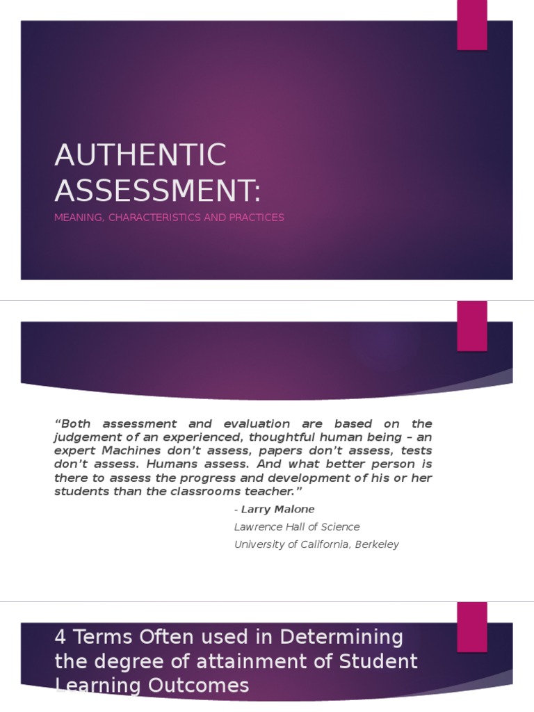 Authentic Assessment | Educational Assessment | Evaluation