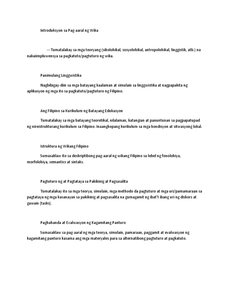 Introduksyon Sa Wika | PDF