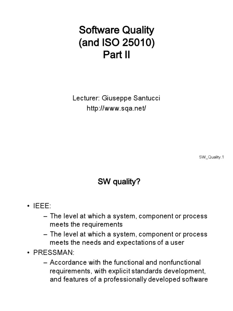 ISO/IEC 25010 Software Quality Model | PDF | Reliability Engineering ...