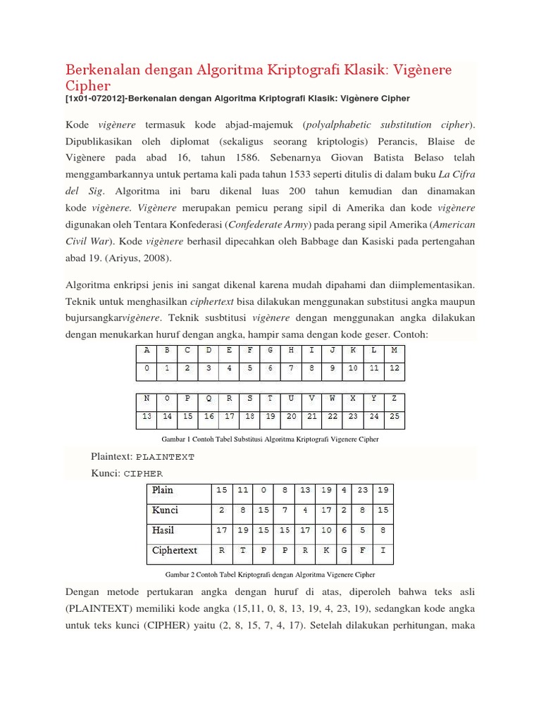 Berkenalan Dengan Vigenere | PDF