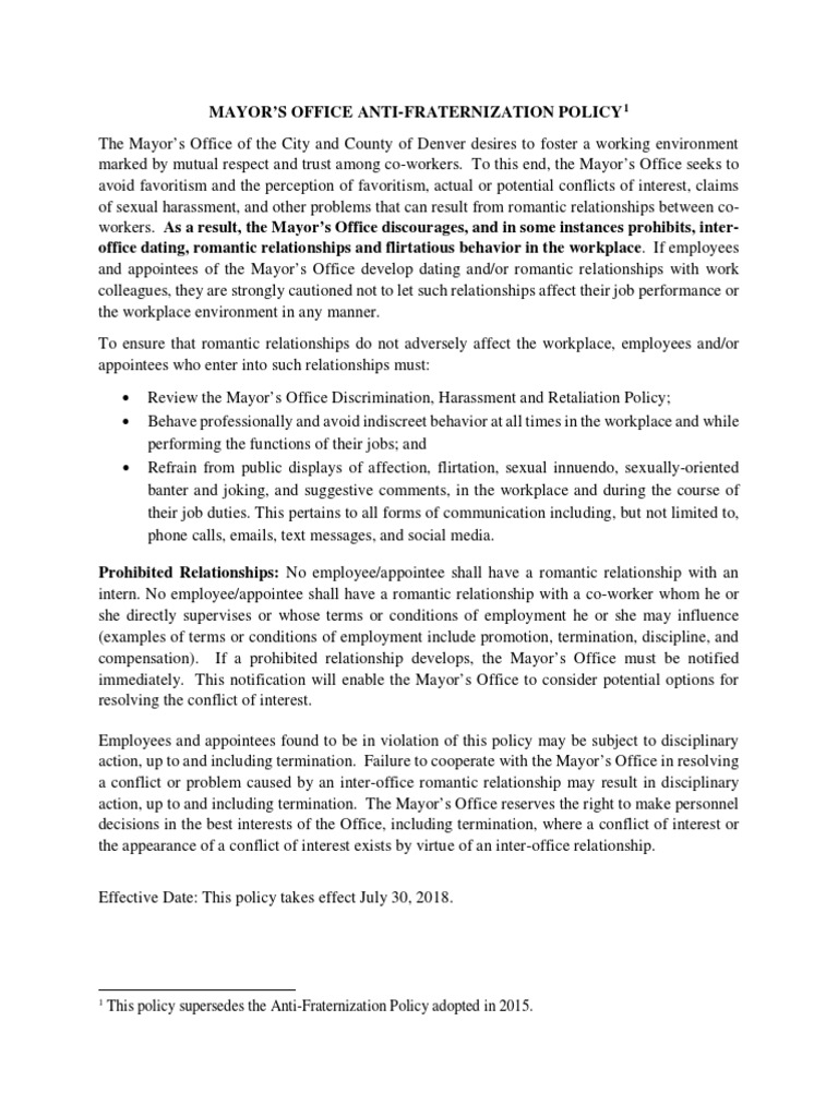 Michael Hancock: Mayor S Office Anti Fraternization Policy | Download ...