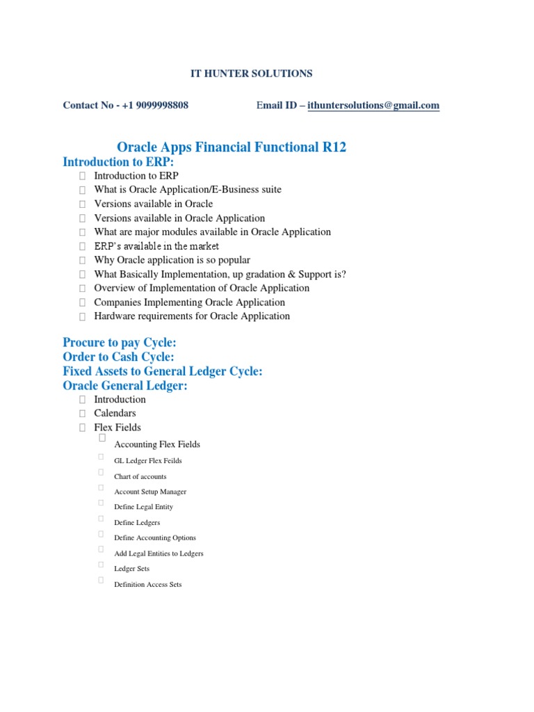 Oracle Apps Financial Functional R12 Key Points | PDF | Invoice ...