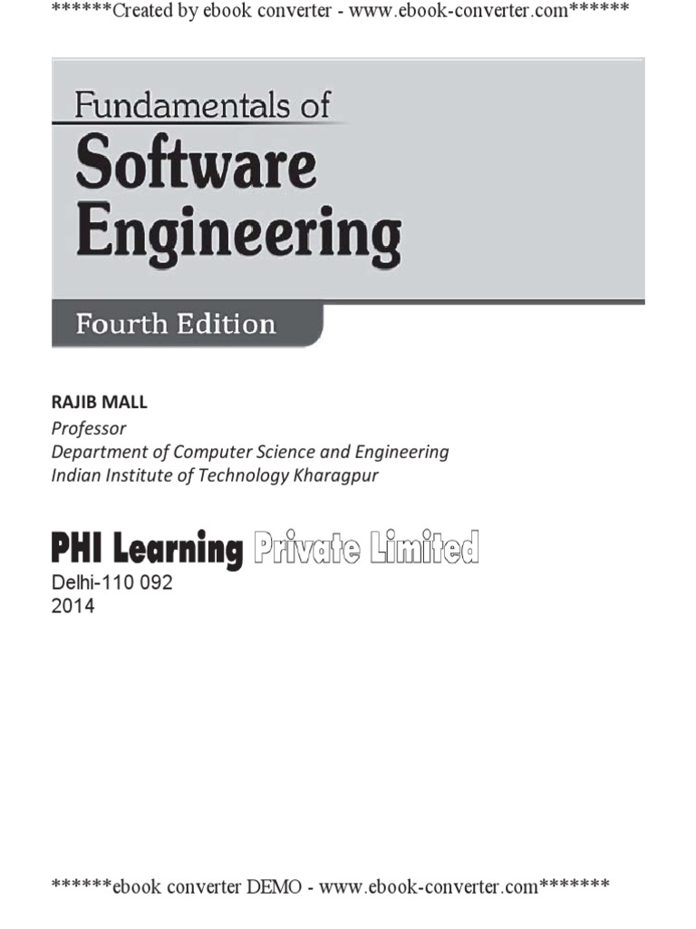 Fundamentals of Software Engineering, Fourth Edition | PDF