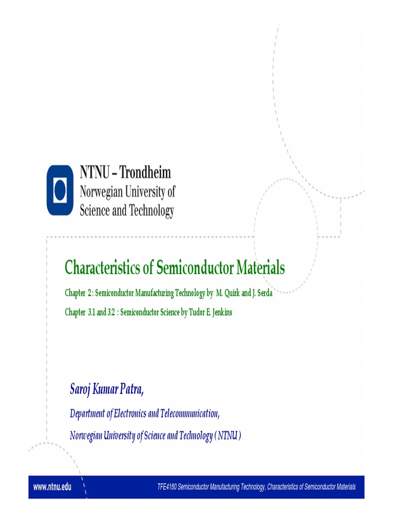Ch2 Characteristics of Semiconductor Materials | PDF | Semiconductors ...