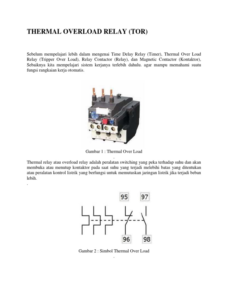 Thermal Overload Relay: Fungsi & Karakteristik | PDF