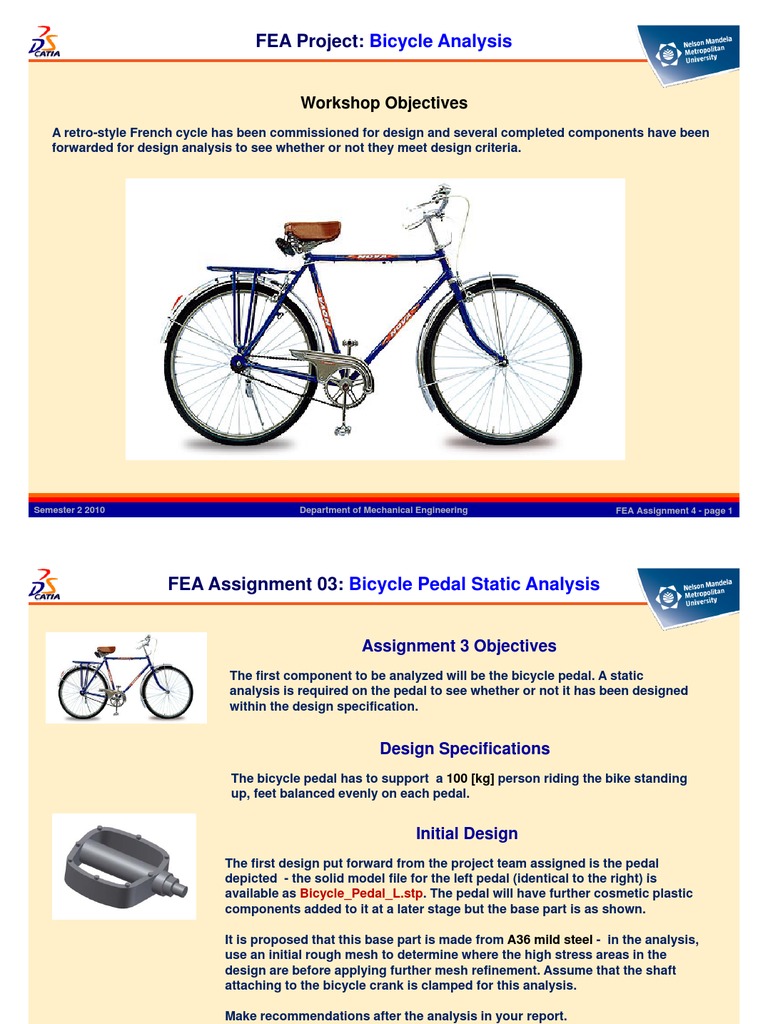 Assignment 3 - Bicycle Pedal Static Analysis | Finite Element Method ...