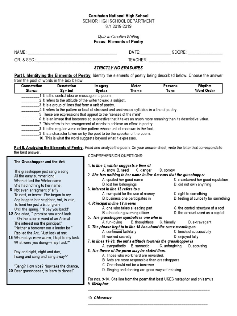 HUMSS - Creative Writing CG | PDF | Poetry