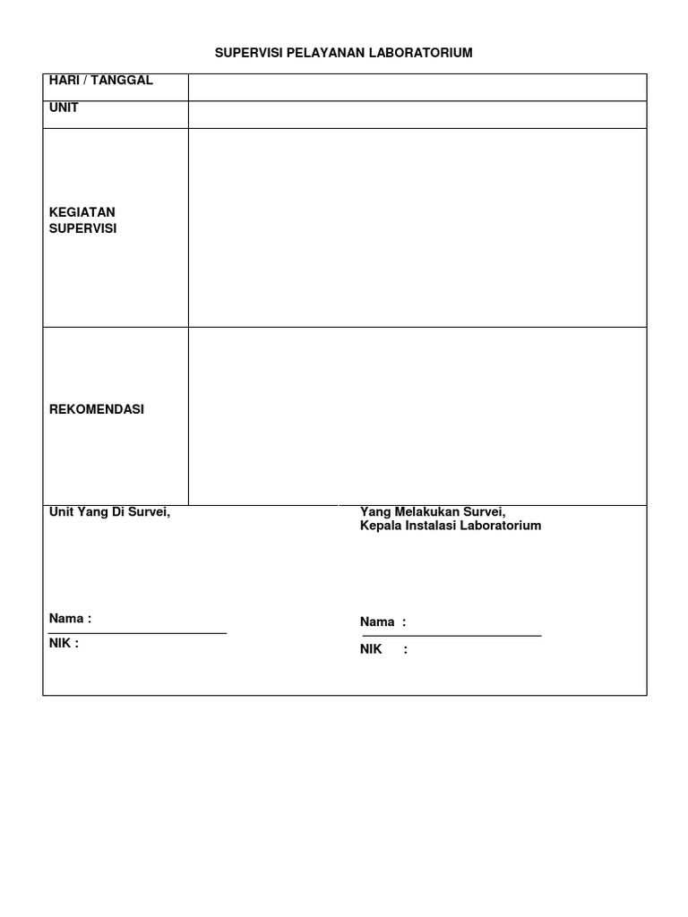 Supervisi Laboratorium | PDF | Teknologi & Rekayasa