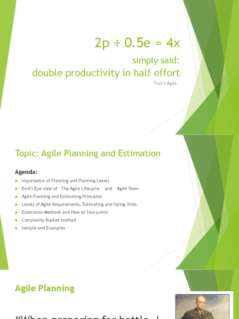 Agile Planning Estimation | PDF | Agile Software Development | Areas Of ...