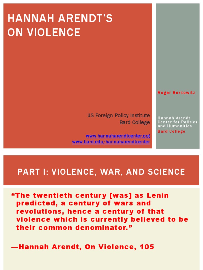 On Violence Pdf Violence Hannah Arendt