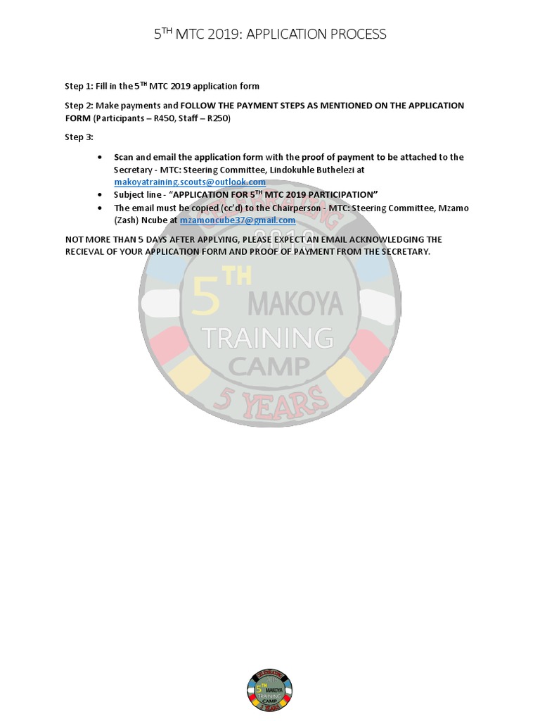 5th MTC Application Process | PDF