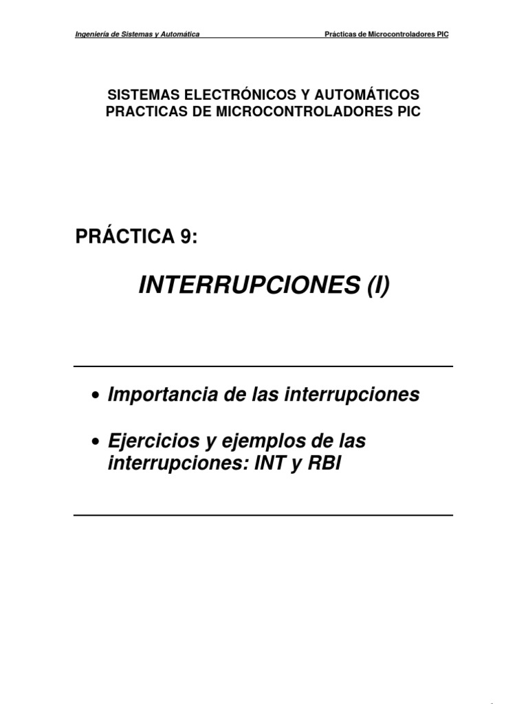 Interrupciones de Los Pic16f8xxx | PDF | Microcontrolador | Programa de computadora