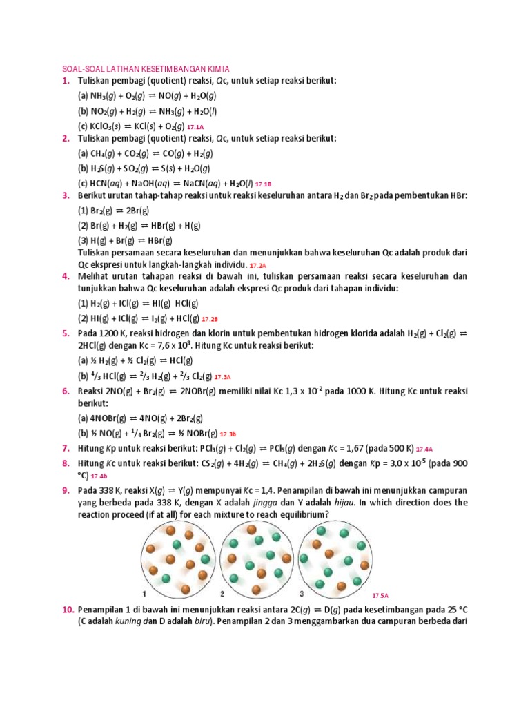 SOAL Latihan Kesetimbangan Kimia | PDF